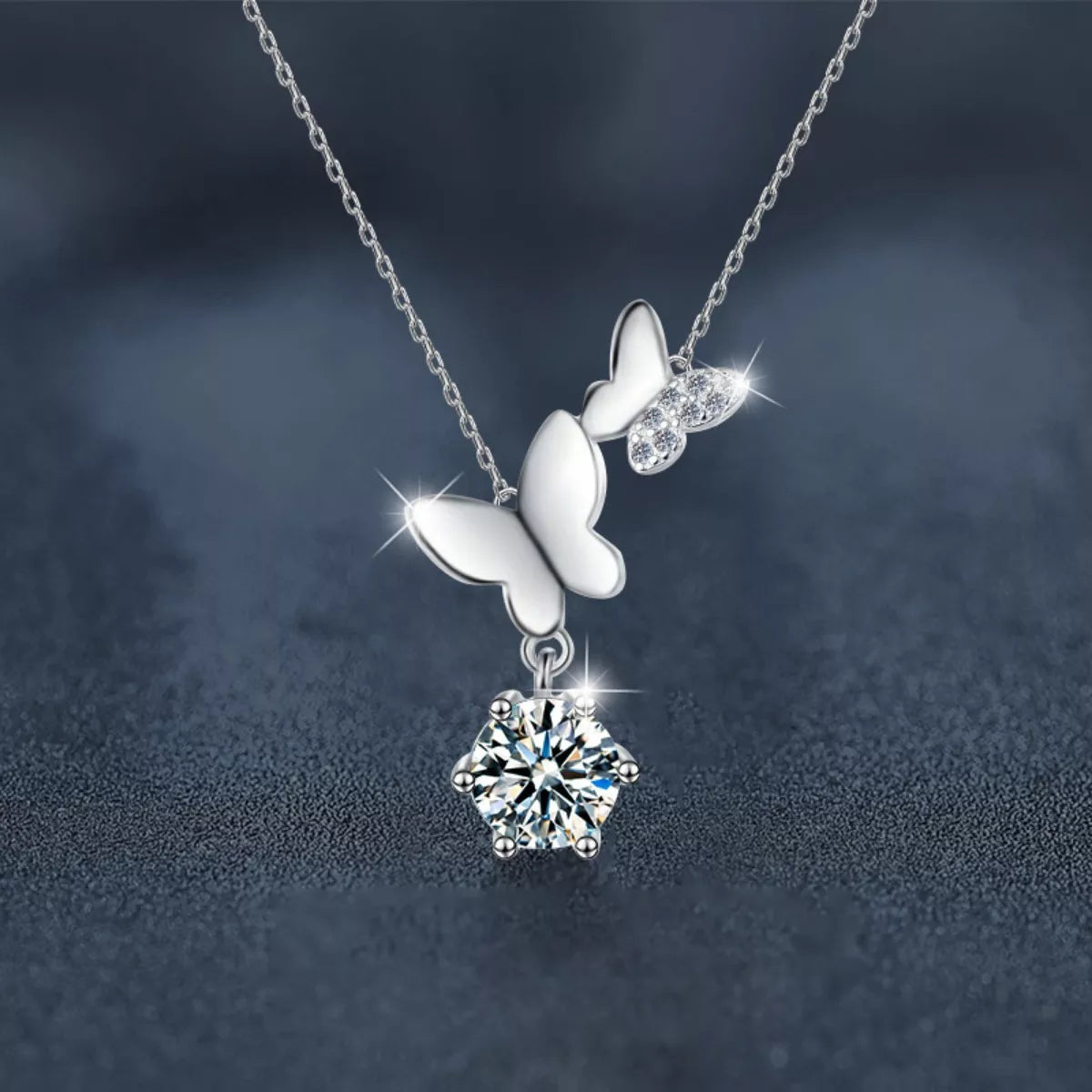 1 Carat Moissanite 925 Sterling Silver Pendant Necklace – Bougie Gush ...